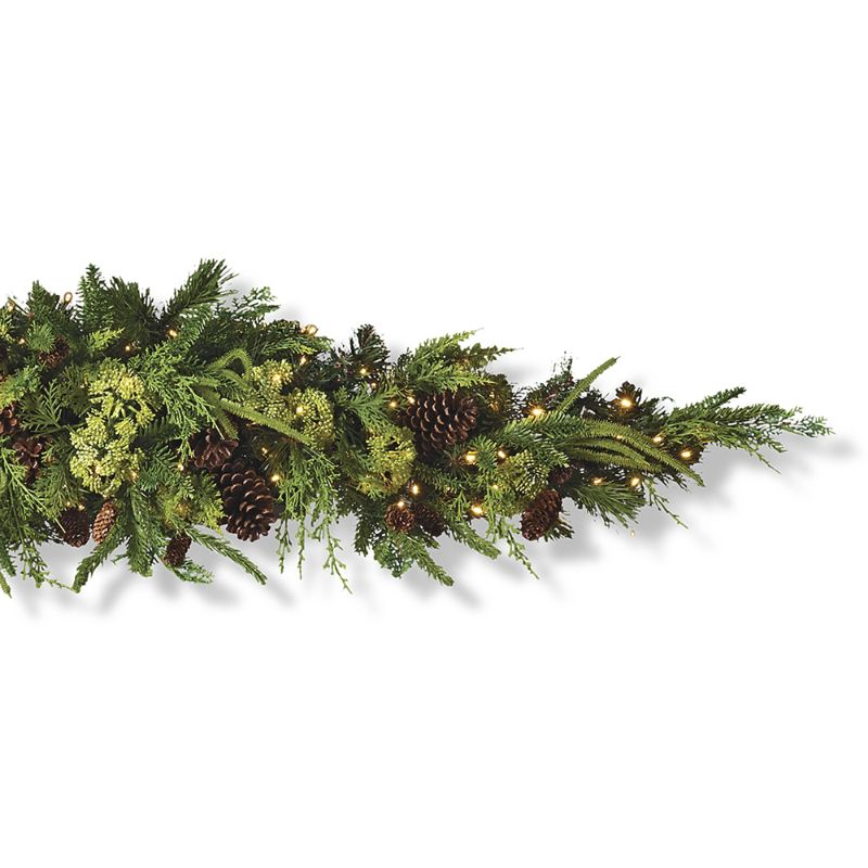 Frontgate Hamilton Greenery Cordless Mantel Swag | ModeSens