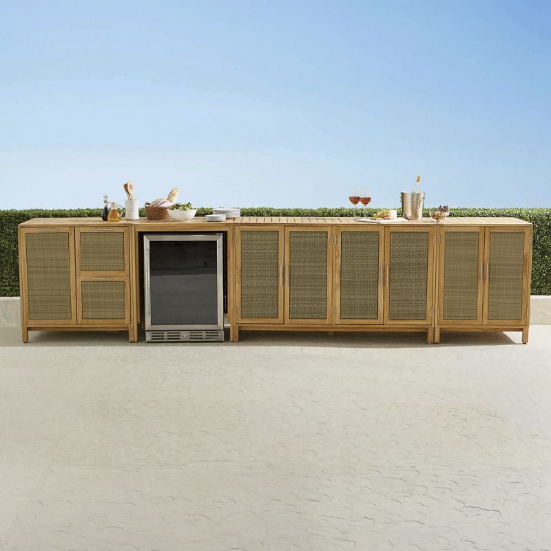 Frontgate Isola 4-pc. Outdoor Kitchen Set In Natural Teak | ModeSens